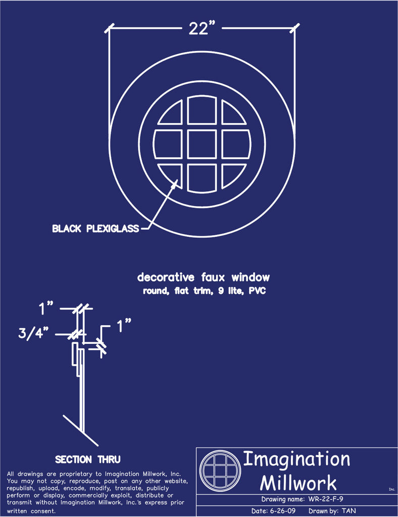 Faux Window - Round - 22" diameter – Imagination Millwork