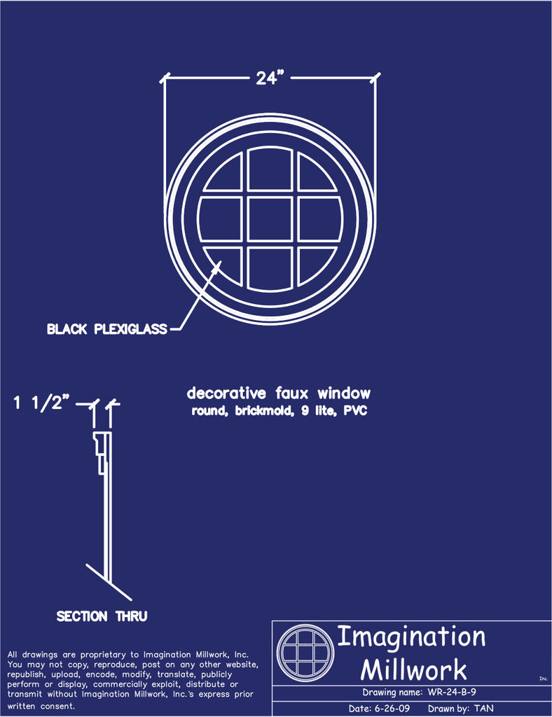Faux Window - Round - 24" diameter – Imagination Millwork
