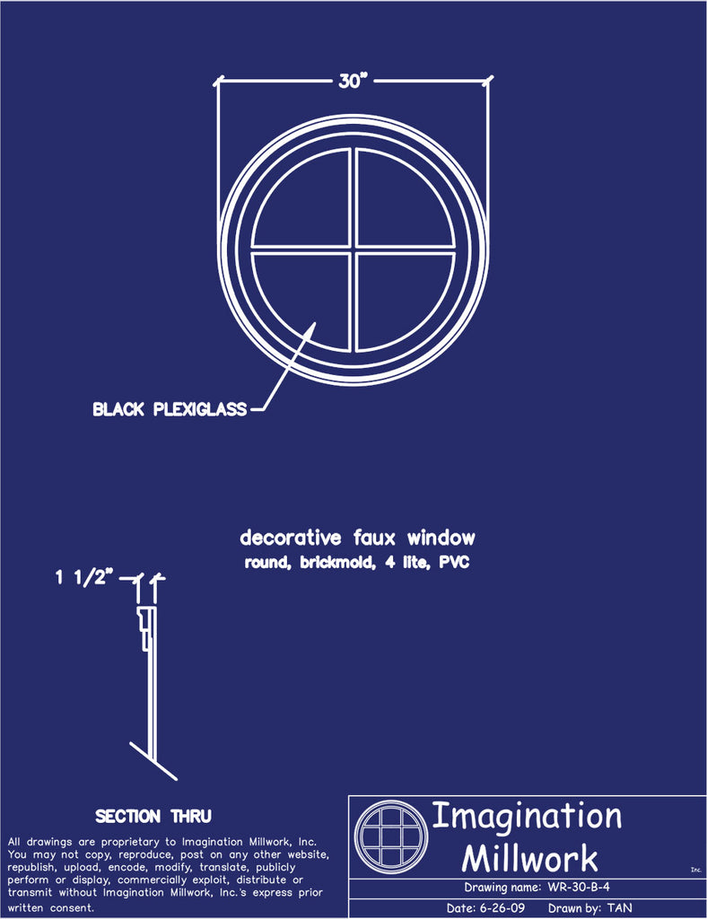 Faux Window - Round - 30" diameter – Imagination Millwork