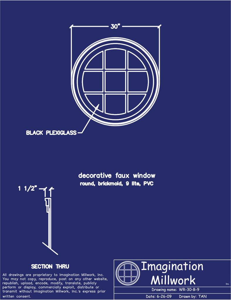 Faux Window - Round - 30" diameter – Imagination Millwork