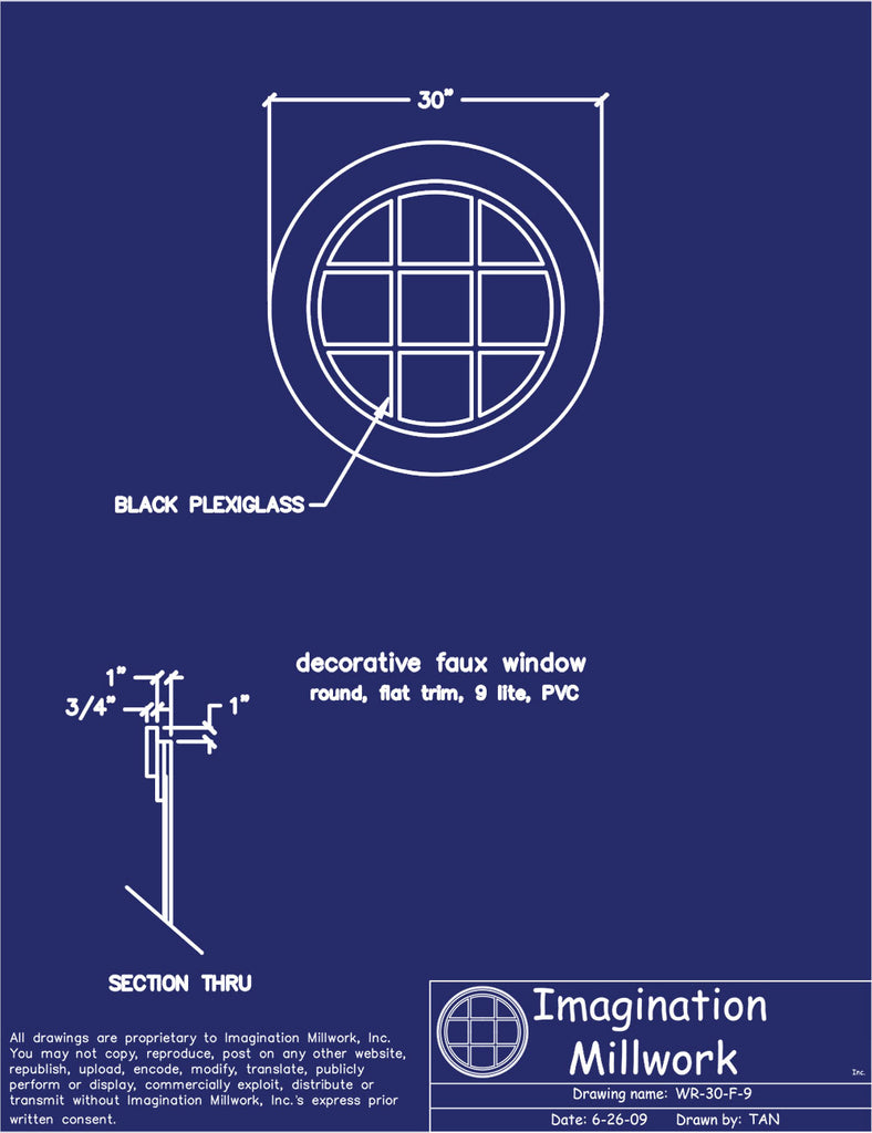 Faux Window - Round - 30" diameter – Imagination Millwork