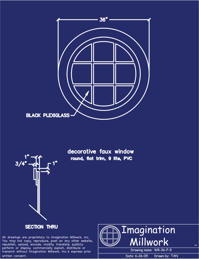 Faux Window - Round - 36" diameter – Imagination Millwork