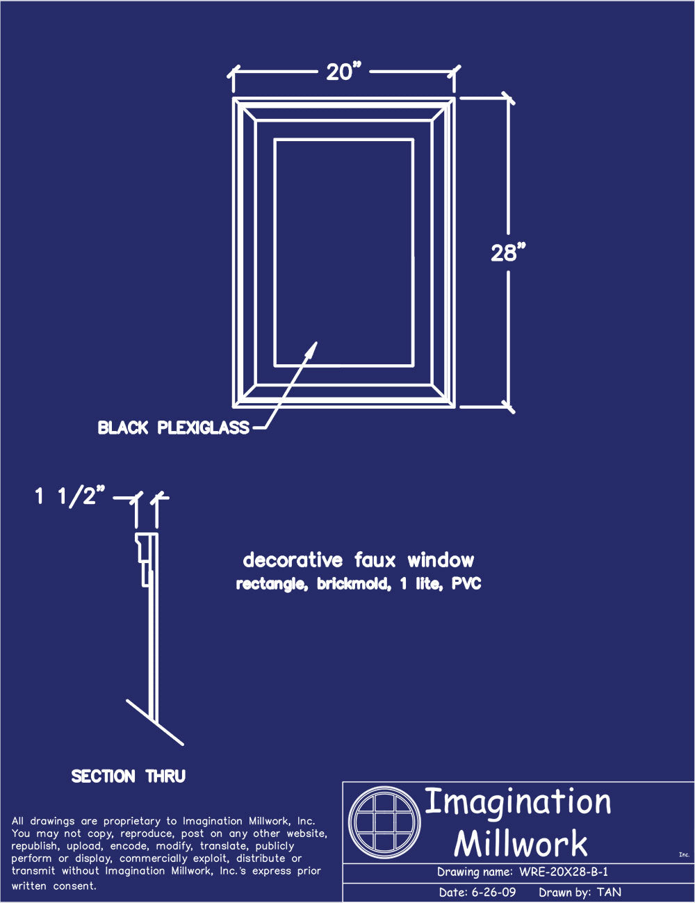 Faux Window - Rectangle - 20" x 28" – Imagination Millwork